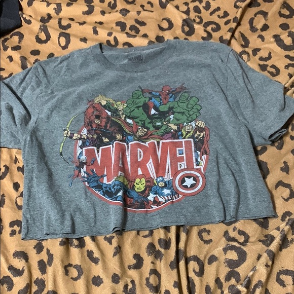 Marvel | Tops | Marvel Gray Graphic Crop | Poshmark